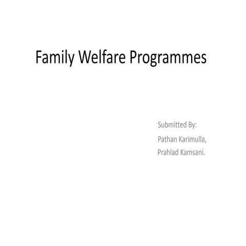 Family welfare | PPTX