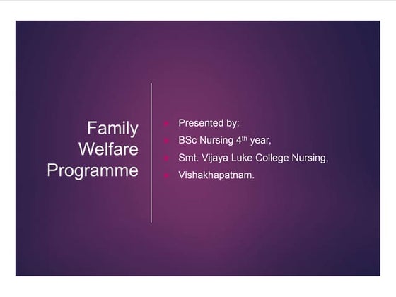 Family welfare services | PPTX