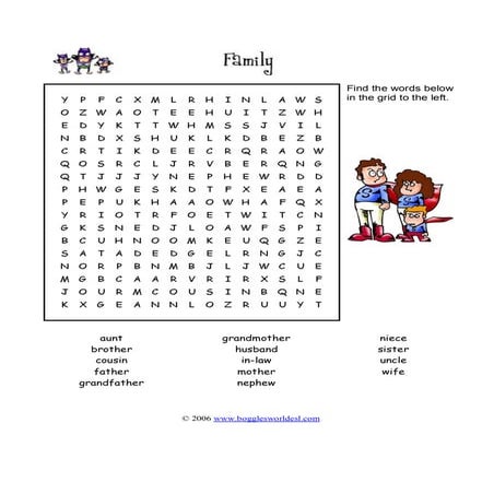 Family Wordsearch | PDF