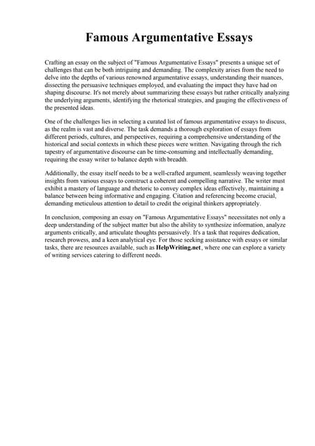 Famous Persuasive Essay | PDF