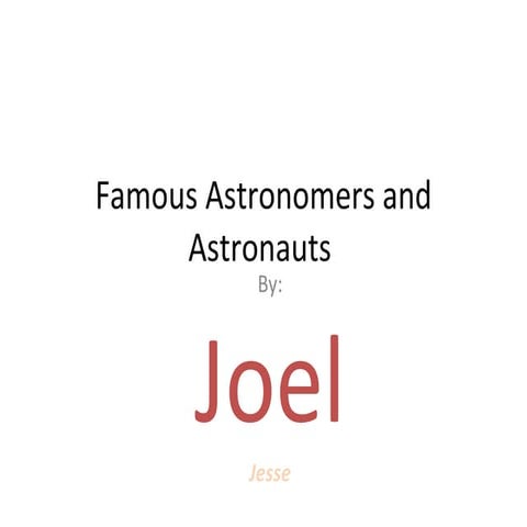 Famous Astronomers And Astronauts 2 | PPT