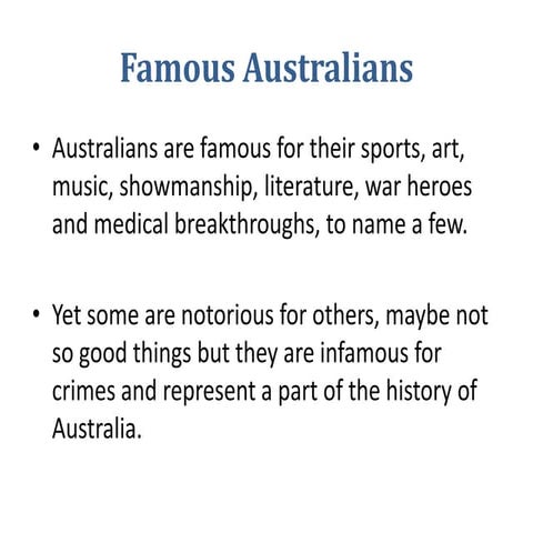 Famous australians | PPTX