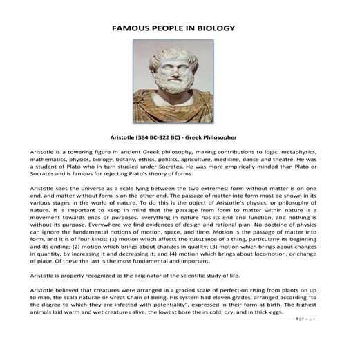 Famous biologist scientists (foreign) | DOCX