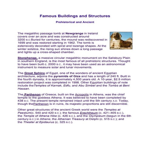 Famous buildings and structures | DOCX
