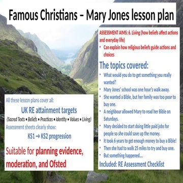 Famous Christians Mary Jones lesson plan - conforms to UK RE attainment ...