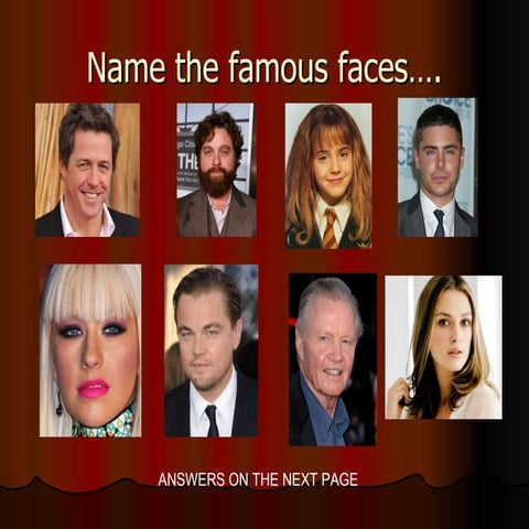 Famous Faces Quiz | PPT