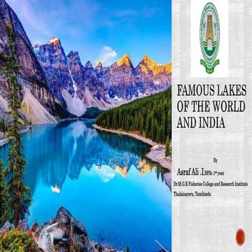 Famous lakes around World and India .pptx