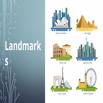 famous landmarks and postcard: writing activity | PPTX