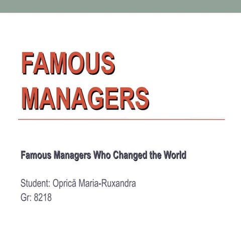 Famous managers | PPT