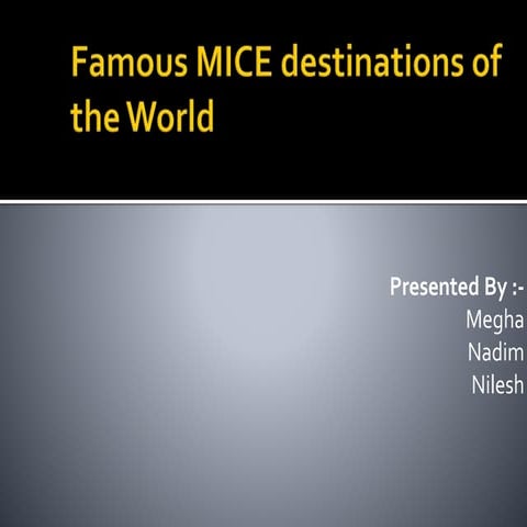 Famous mice destinations of the world 222 | PPTX