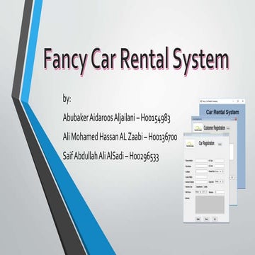 Fancy car rental system final presentation | PPTX