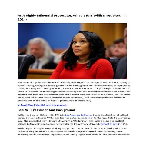 Fani Willis net worth and salary. A look of prominent American attorney ...