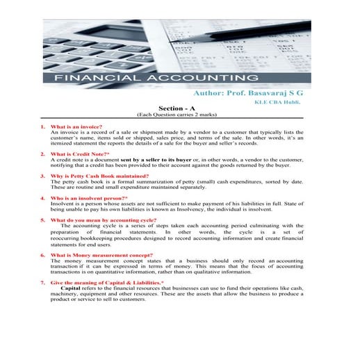 Financial Accounting Notes | PDF