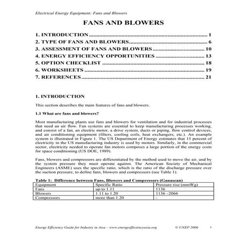 Fans and blowers | PDF