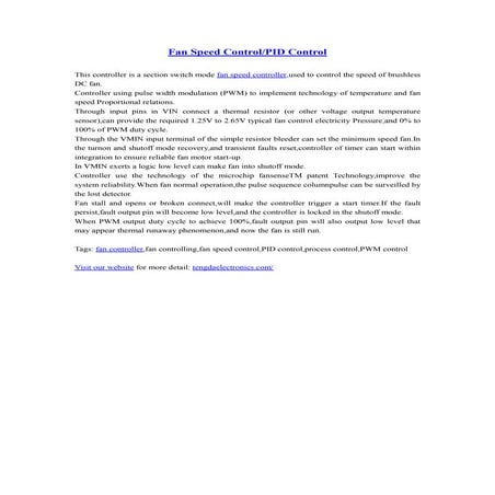 Fan speed control pid control | PDF | Technology & Computing