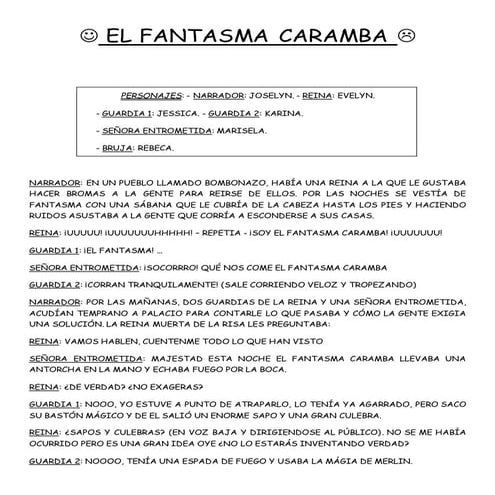 Obra teatral El Fantasma caramba | DOCX