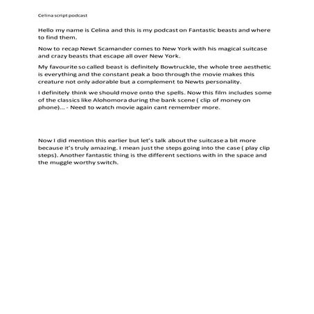 Fantastic beasts podcast script | DOCX