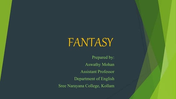 Reality vs.fantasy | PPTX | Fantasy | Genres
