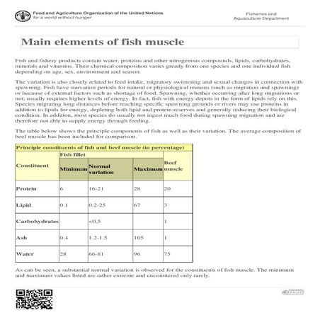 Fao fisheries & aquaculture main elements of fish muscle | PDF