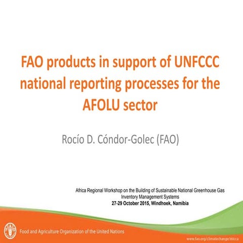 FAO products in support of UNFCCC national reporting processes for the ...