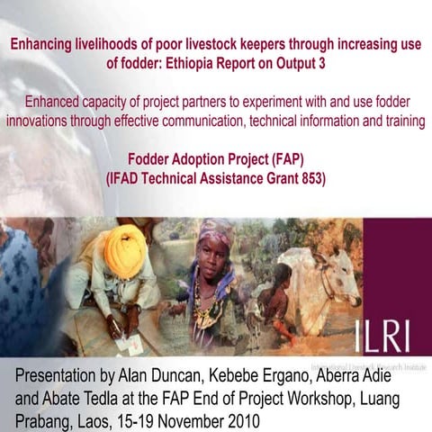 Enhancing livelihoods of poor livestock keepers through increasing use of fodder: Ethiopia ...