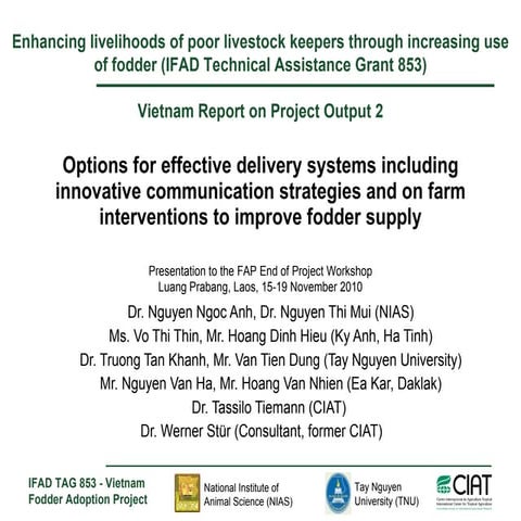 Enhancing livelihoods of poor livestock keepers through increasing use of fodder: Vietnam Report ...