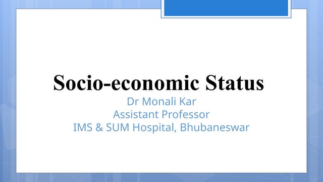 Socioeconomic status scale ppt | PPTX