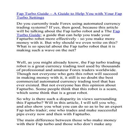 Fap turbo guide | PDF