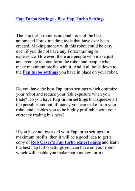 Optimize fap turbo | PDF