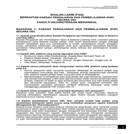 FAQ ODL FKM 10 may 2020 (1) | PDF