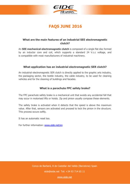 New Application for the FPC Overspeed Safety Brake | PDF | Robotics ...