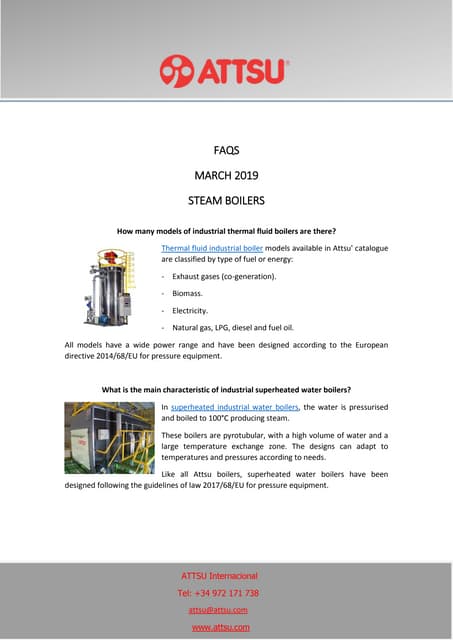Attsu industrial steam boilers january 2021 | PDF | Home Appliances ...