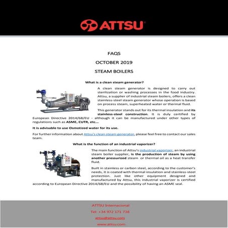 Attsu industrial steam boilers january 2021 | PDF