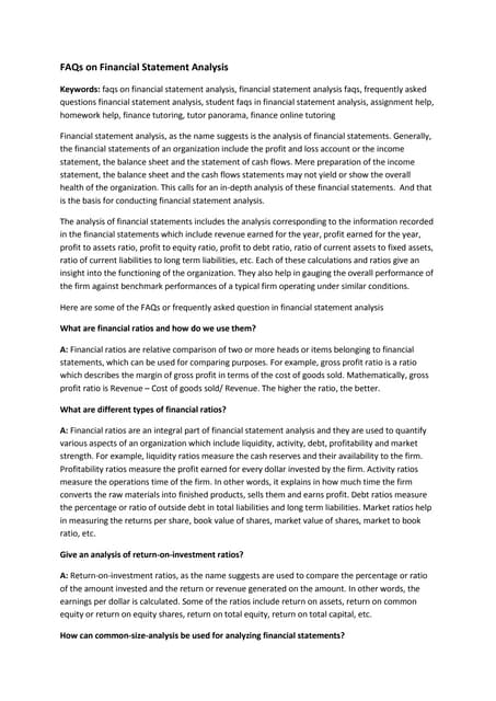 Financial Analysis | PDF