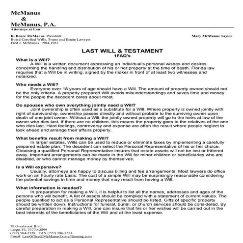 Last will and testament ontario | PDF