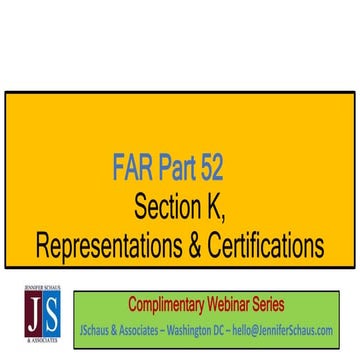Government Contracting - FAR Part 52 - Section K, Reps and Certs - Win ...