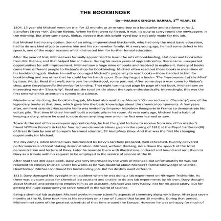 The Bookbinder by Mainak Singha Barma | PDF