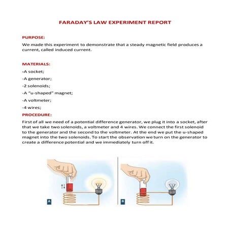 Faraday's experiment report | DOCX