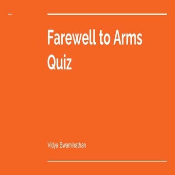 Farewell to arms quiz | PPTX