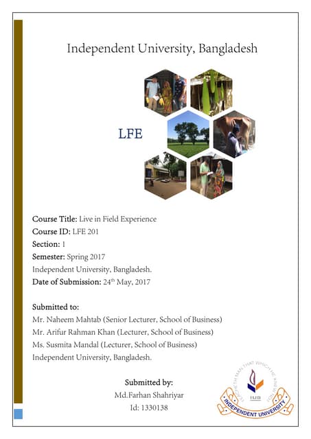 Lfe report Independent University, Bangladesh (IUB) | PDF
