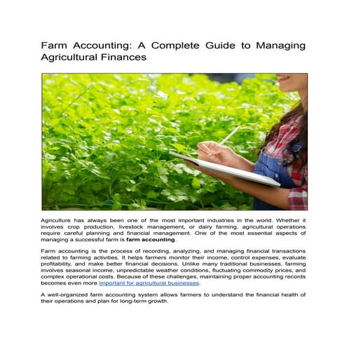 Farm Budgeting | PPTX