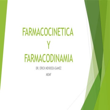 FARMACOLOGÍA. FARMACOCINETICA Y FARMACODINAMIA | PPTX