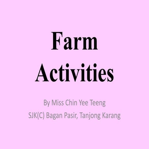 Farm activities | PPT