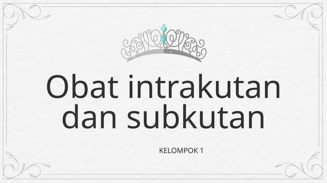 Prinsip dan tehnik pemberian obat subcutan dan intracutan | PPTX