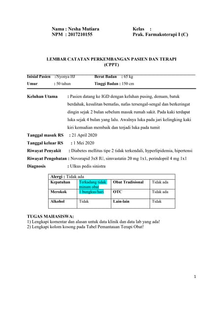 pemantauan terapi obat hipertensi yang dilakukan apoteker pada pasien ...