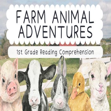 Farm Animal Reading Comprehension Presentation in Neutral Watercolor ...