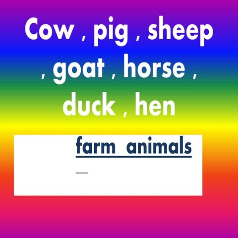 Farm animals english and spanish | PPT