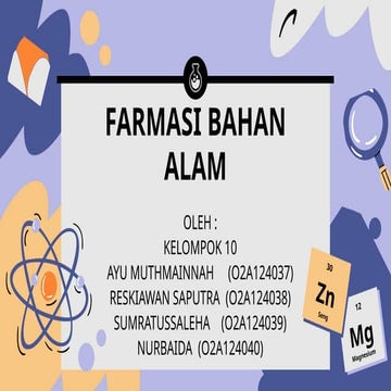 FARMASI BAHAN ALAM DENGAN MENGAMBIL SALAH SATU JURNAL | PPT