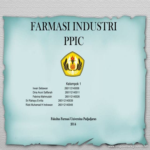 Farmasi IndustrI PPIC (Production Planning and Inventory Control) | PPTX
