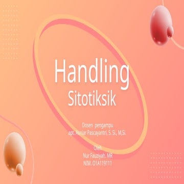 Pengantar sitostatika mata kuliah pengantar sitostatika.ppt